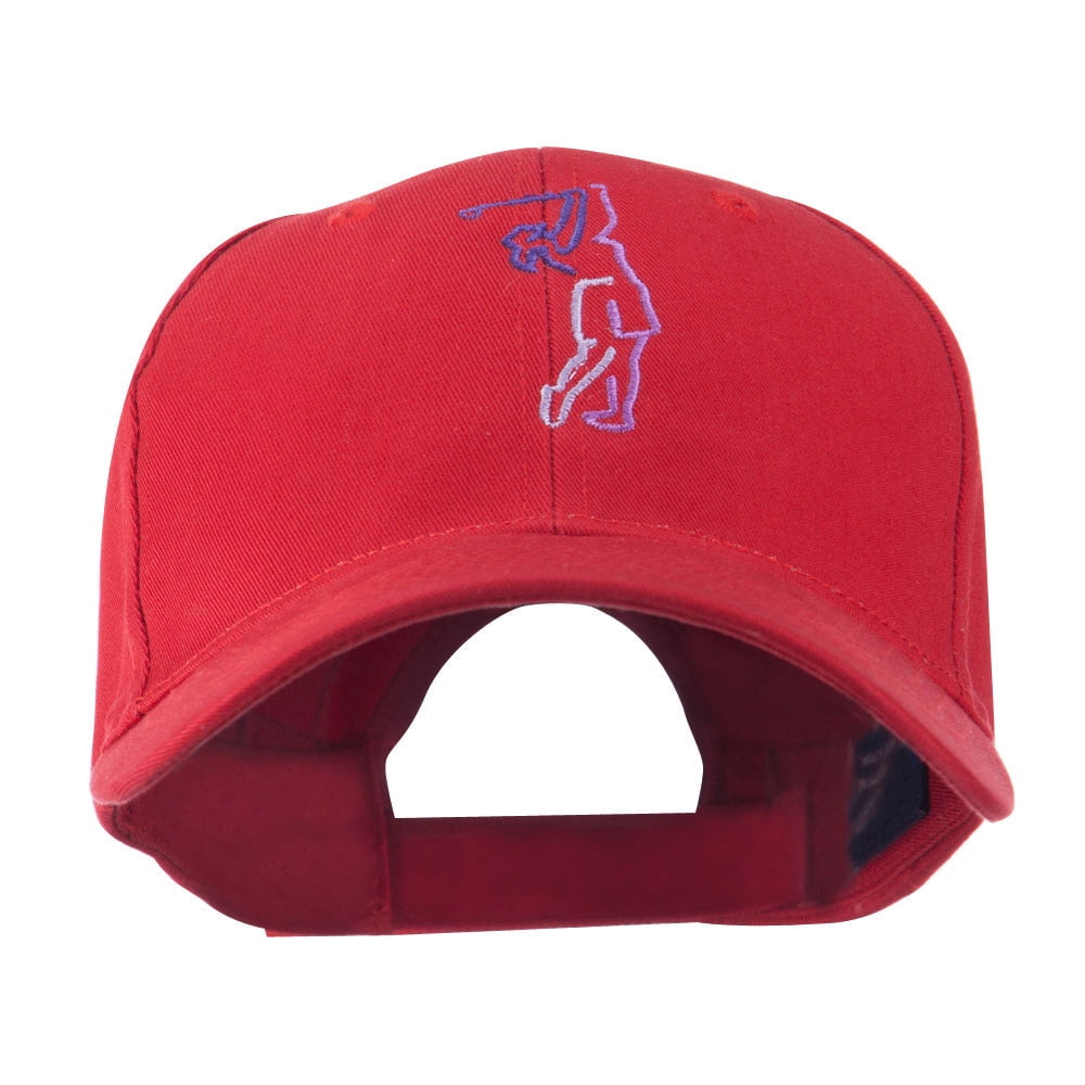 Female Golfer Outline Embroidered Cap - Red OSFM - Walmart.com