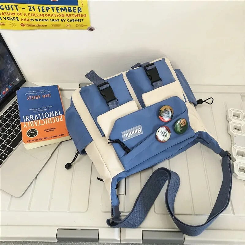 Female Harajuku Diagonal Crossbody Bags for Women Youth Nylon Handbags ...