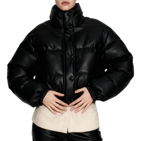 Female Jacket Cropped Zip Up Coats Pockets Black S - Walmart.com