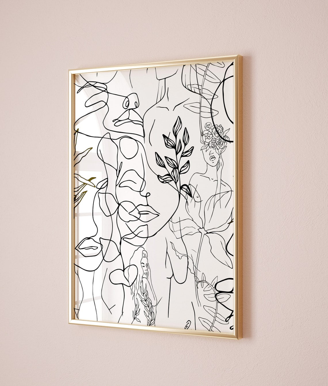 Female Line Art Modern Feminine Art, Unframed Canvas Size 16x24 ...