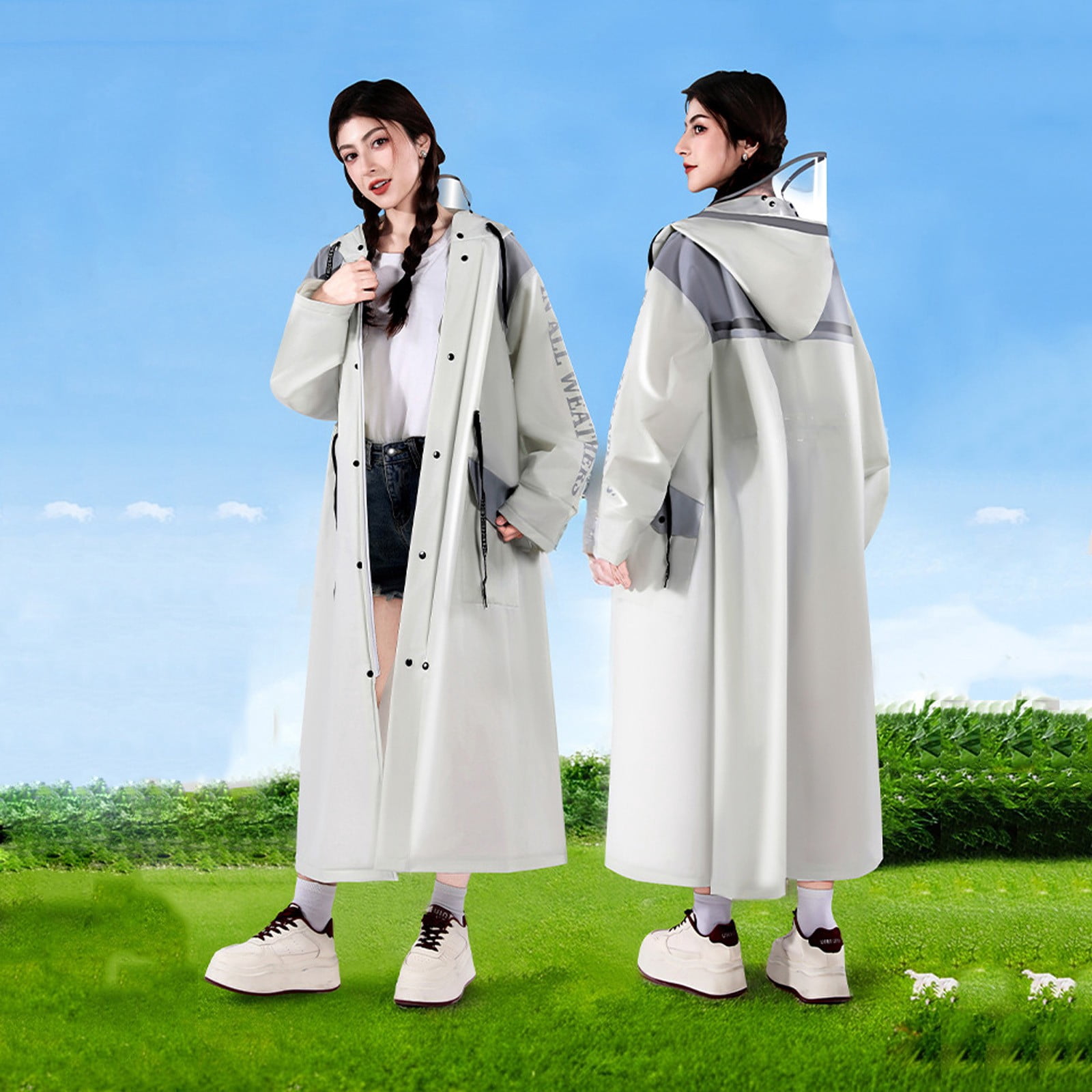 Female Long Full Body Rainproof Adult Person Raincoat That Separates ...