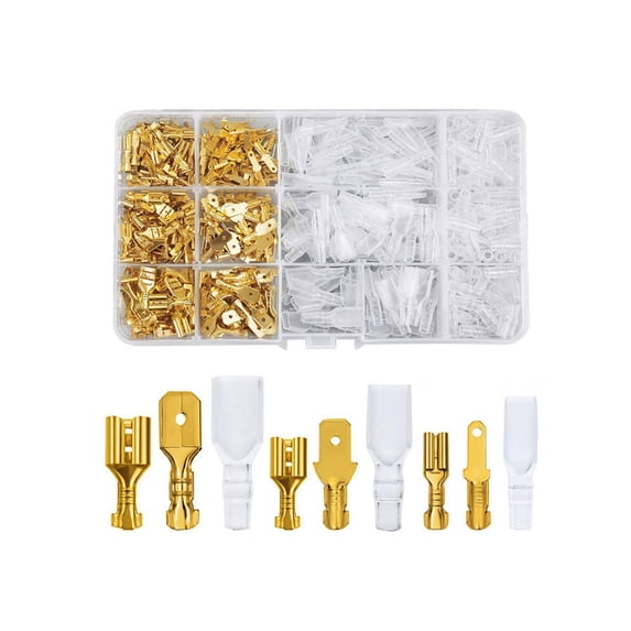 Female & Male Spade Terminals Assortment Kit Insulating Sleeve ...