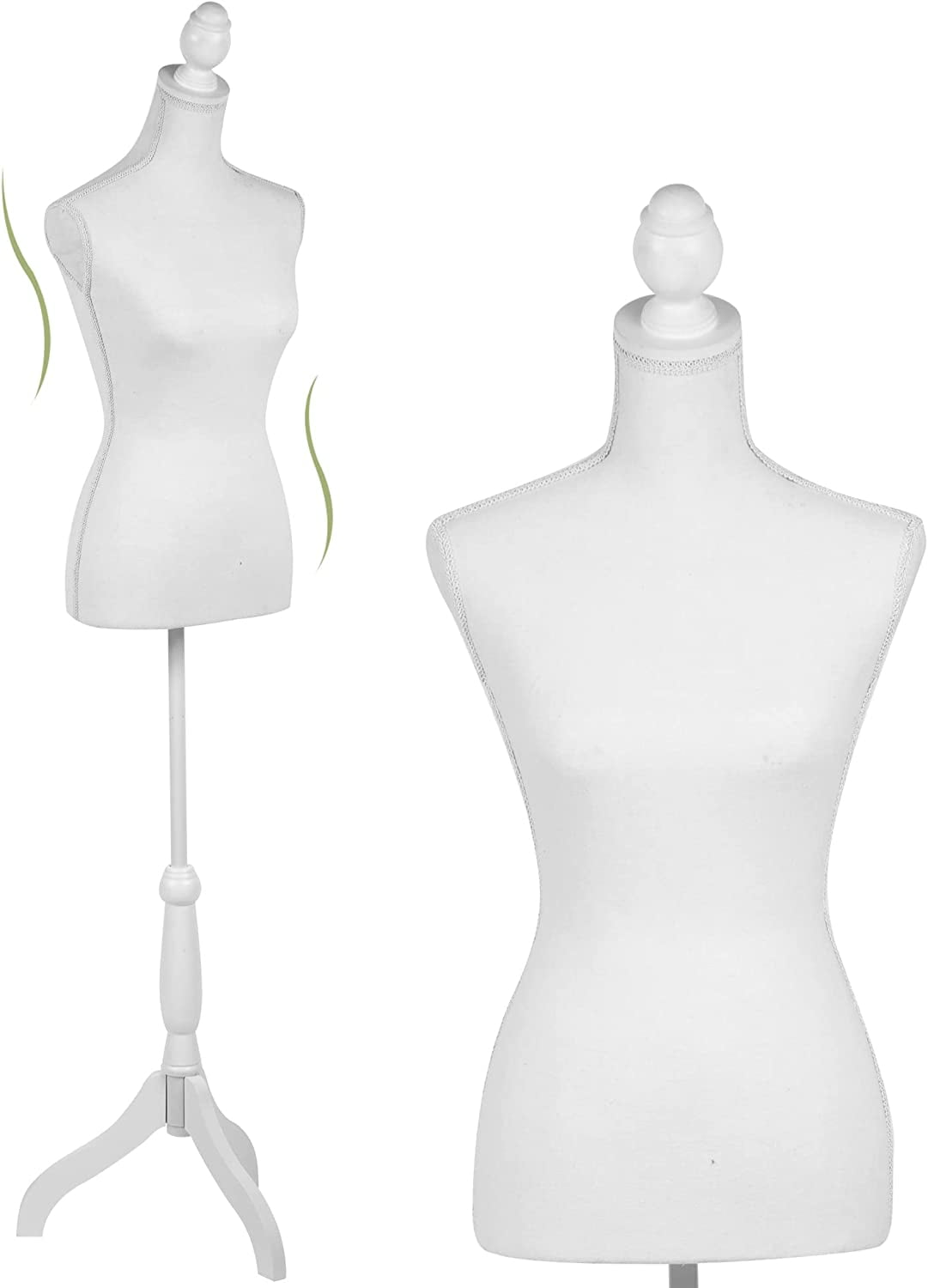 Female Mannequin,Dress Form Torso Manikin with Wooden Tripod Stand, 60 ...