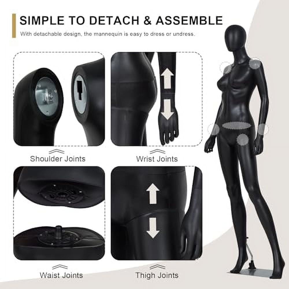 Female Mannequin Full Body - 70 Inch Realistic Display, Detachable ...