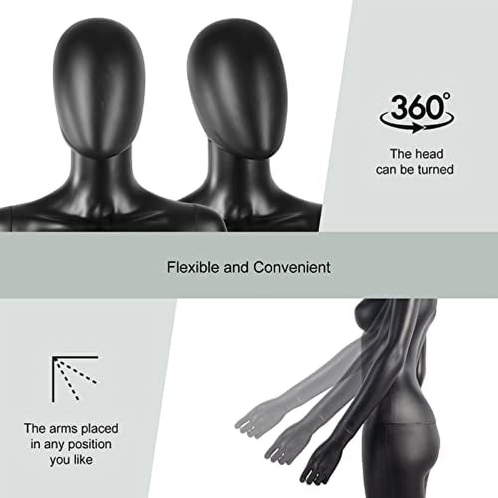 Female Mannequin Full Body Black - 70'' Mannequin Dress Form Display ...