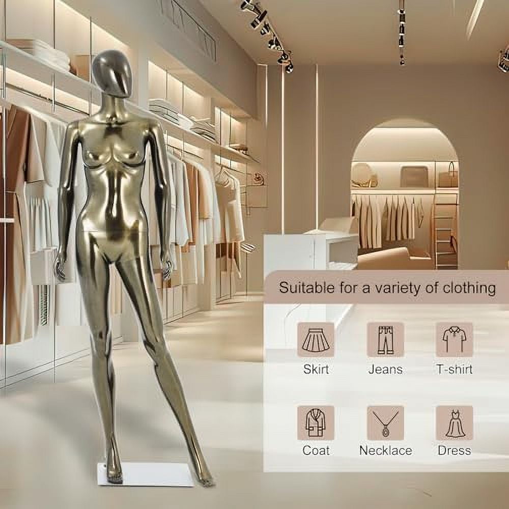 Female Mannequin Full Body Bronze- Adjustable Dress Form Display ...