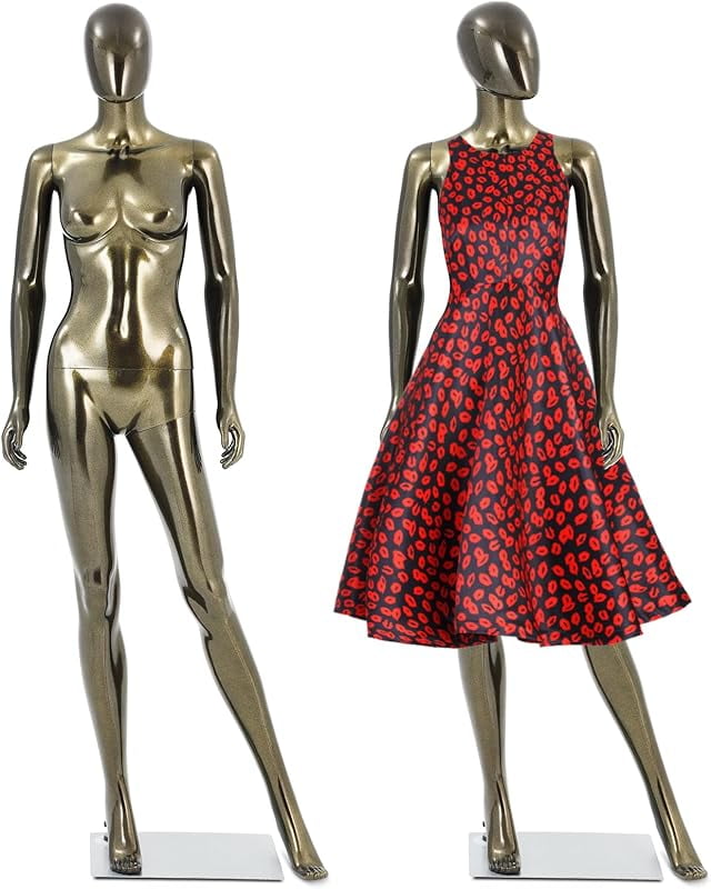 Female Mannequin Full Body Bronze- Adjustable Dress Form Display ...