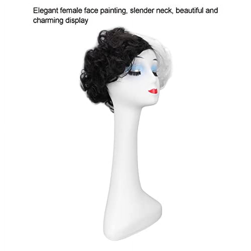 Female Mannequin Head, Long Neck Female Head Model with Stable Base and ...