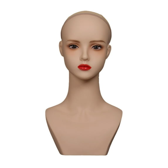 Female Mannequin Head Necklace Display Stand Wig Holder PVC Material ...