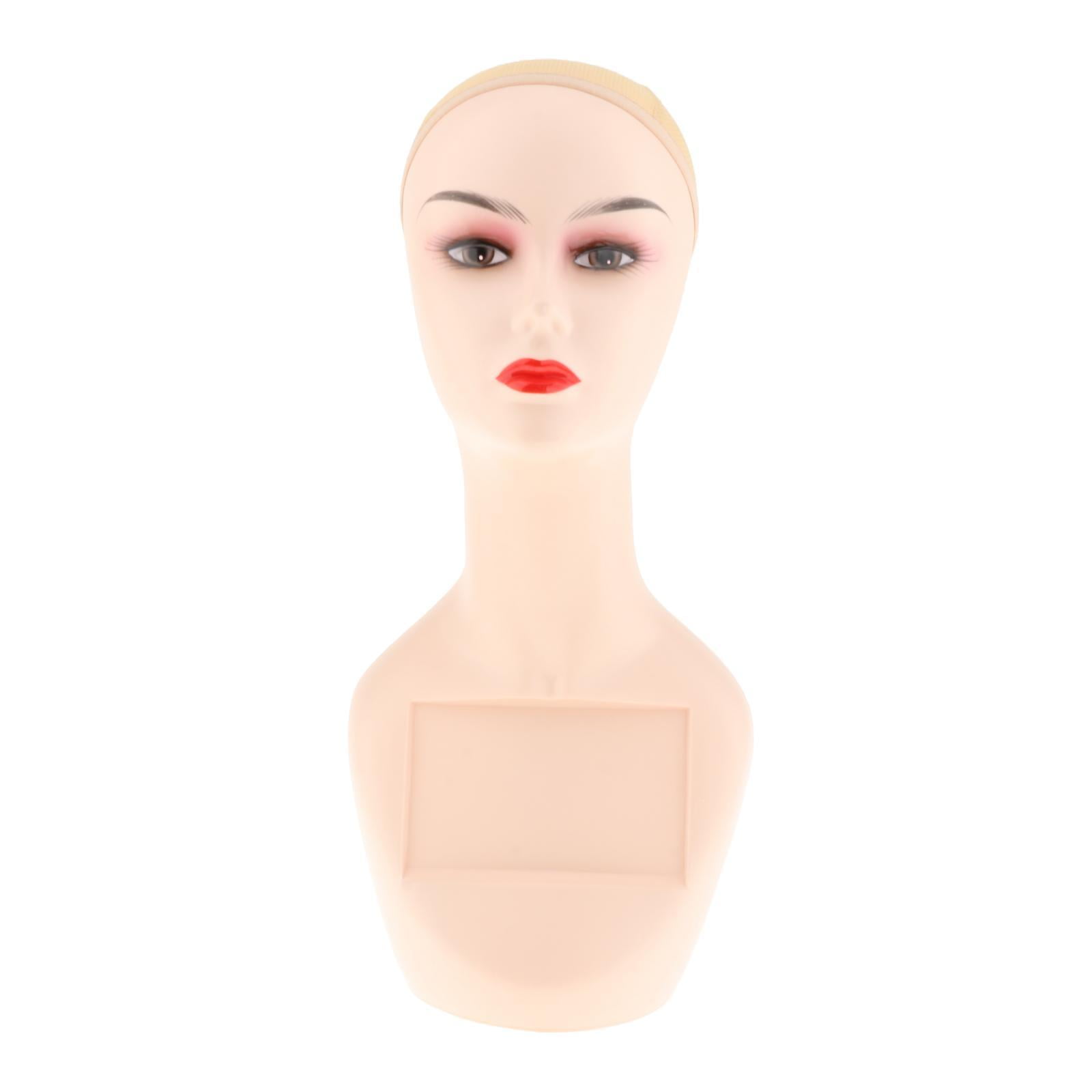 Female Mannequin Head with Netted Cap Realistic Head Circumference 53cm ...