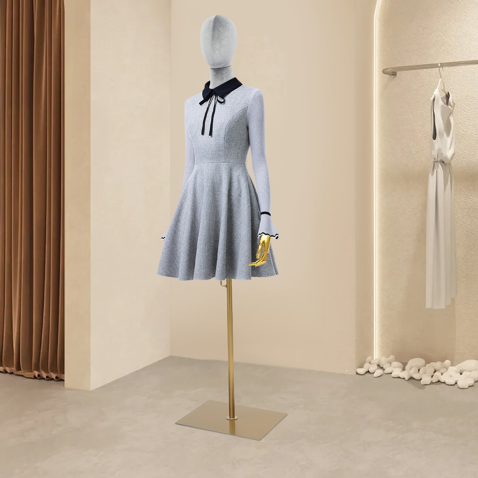 Female Mannequins Adjustable Height Half Maniquin Body Display Stand ...