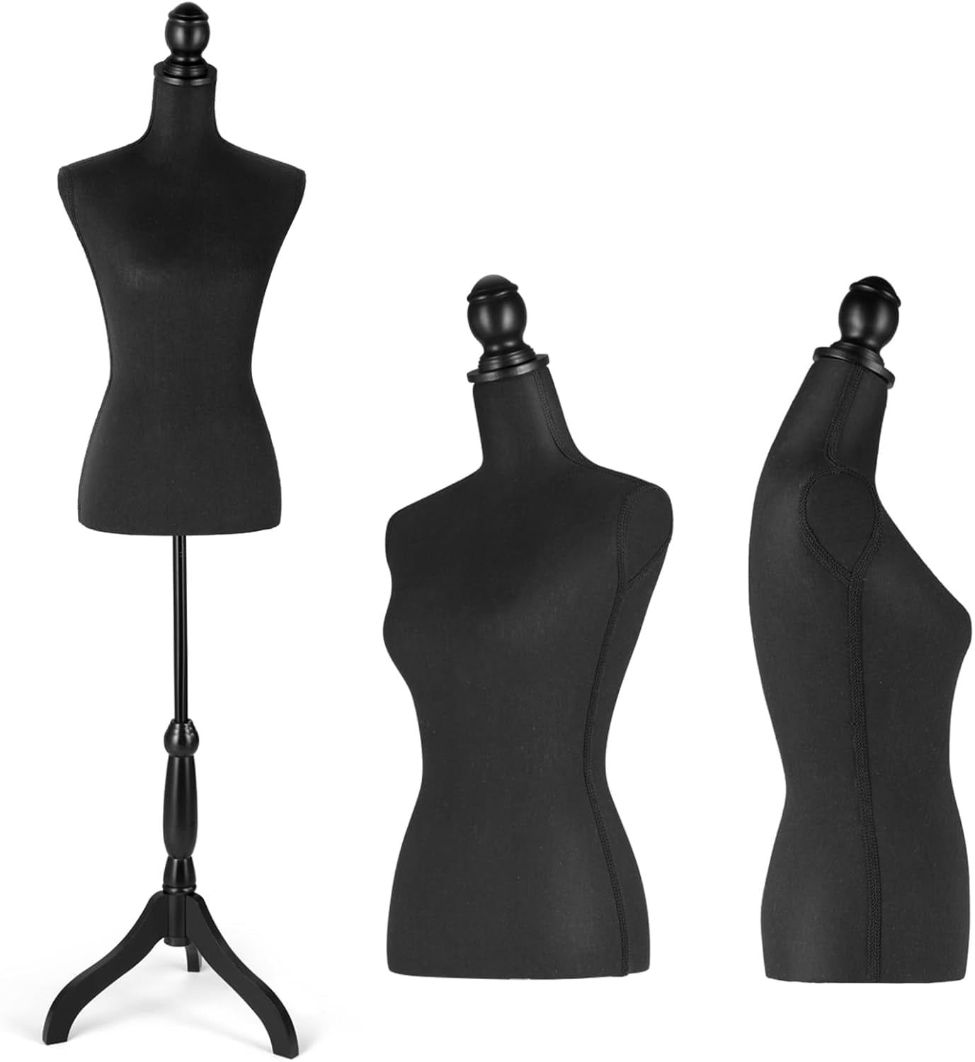Female Mannequins Body Torso Dress Form with Tripod Base Stand, 52"-67 ...