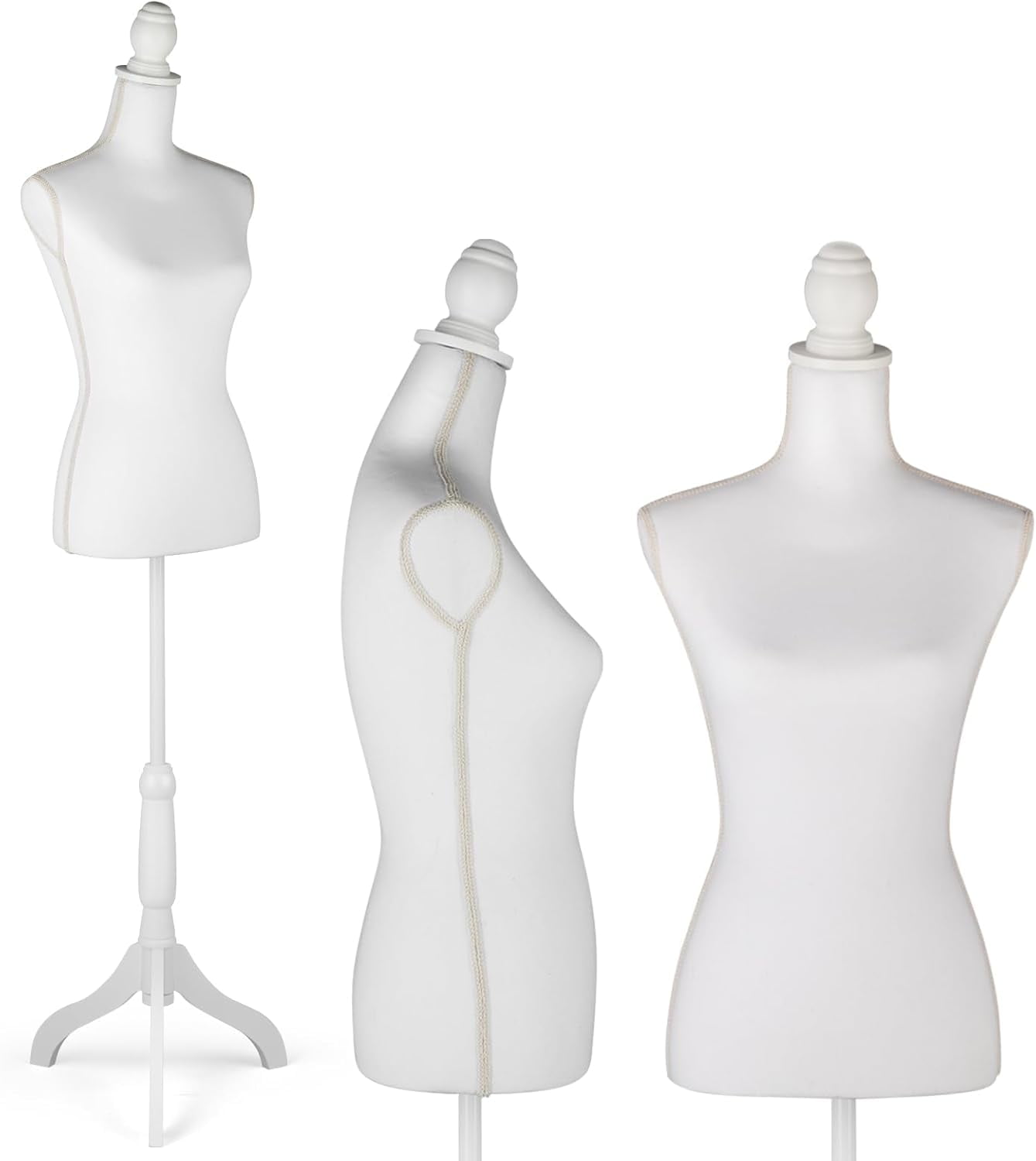Female Mannequins Body Torso Dress Form with Tripod Base Stand, 52"-67 ...
