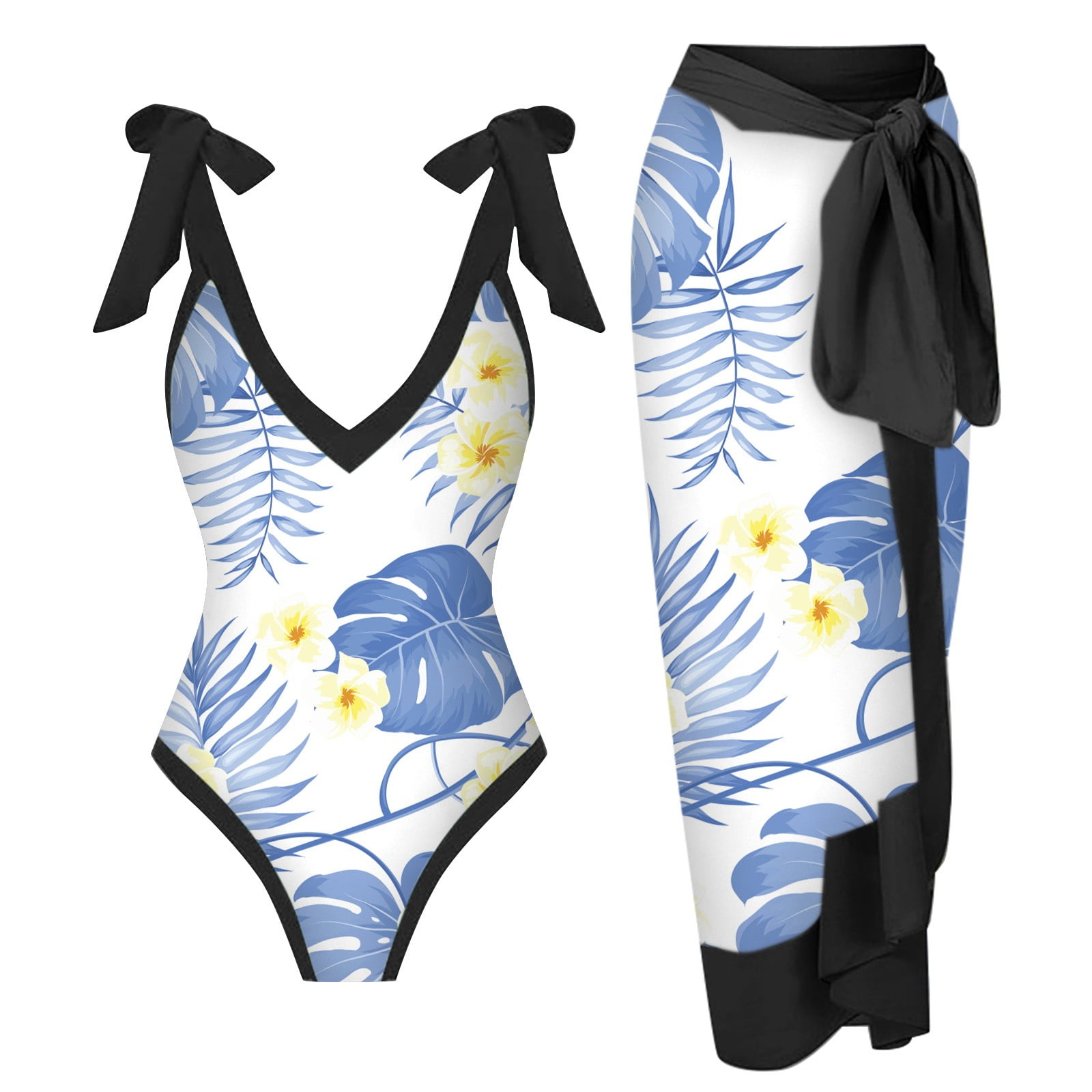 Female Monokin Vintage Beach Wear Swimsuit Striped Bathing Suit Swimwear Lady Leaves Swiming