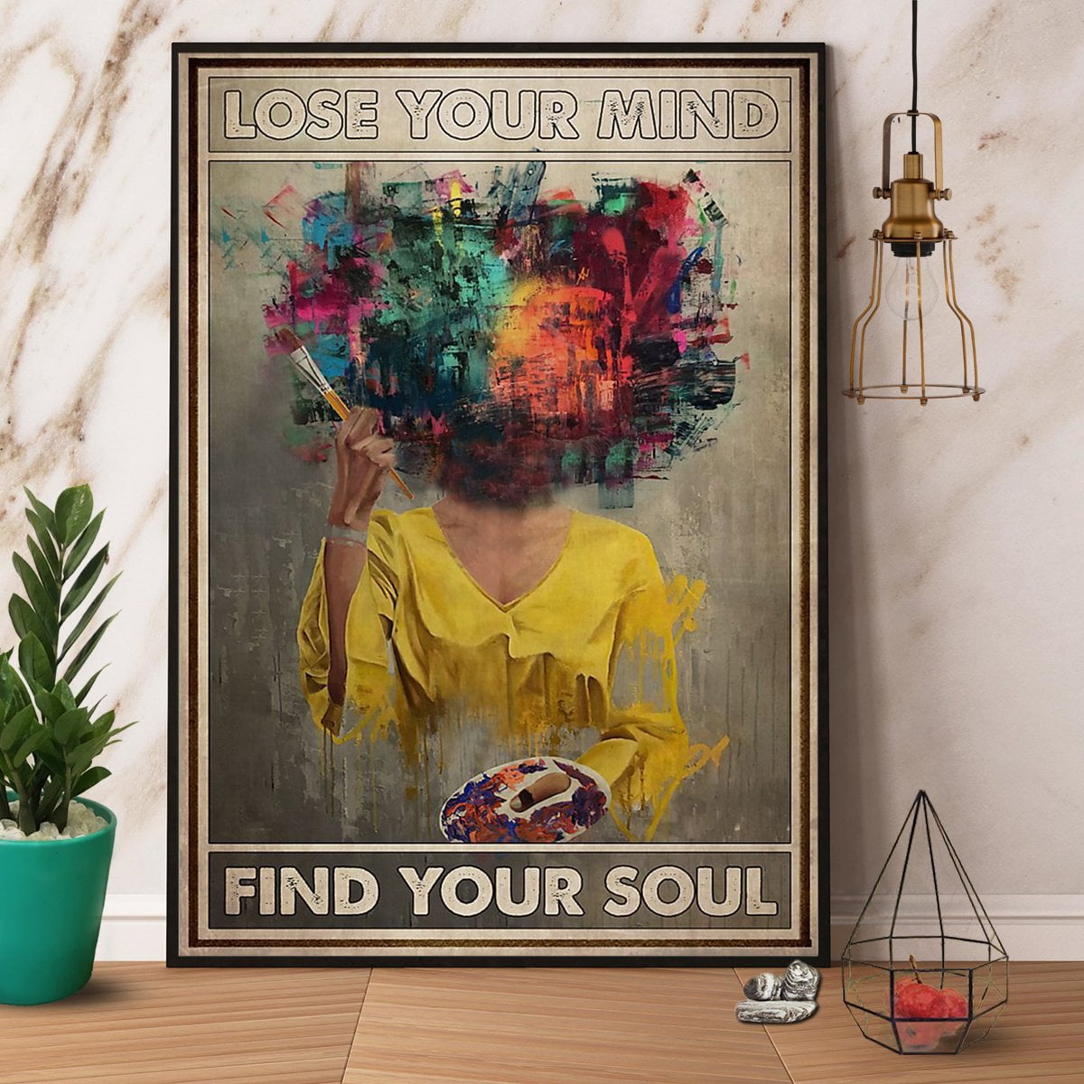 Female Painting Artist Lose Your Mind Find Your Soul Watercolor Paper ...
