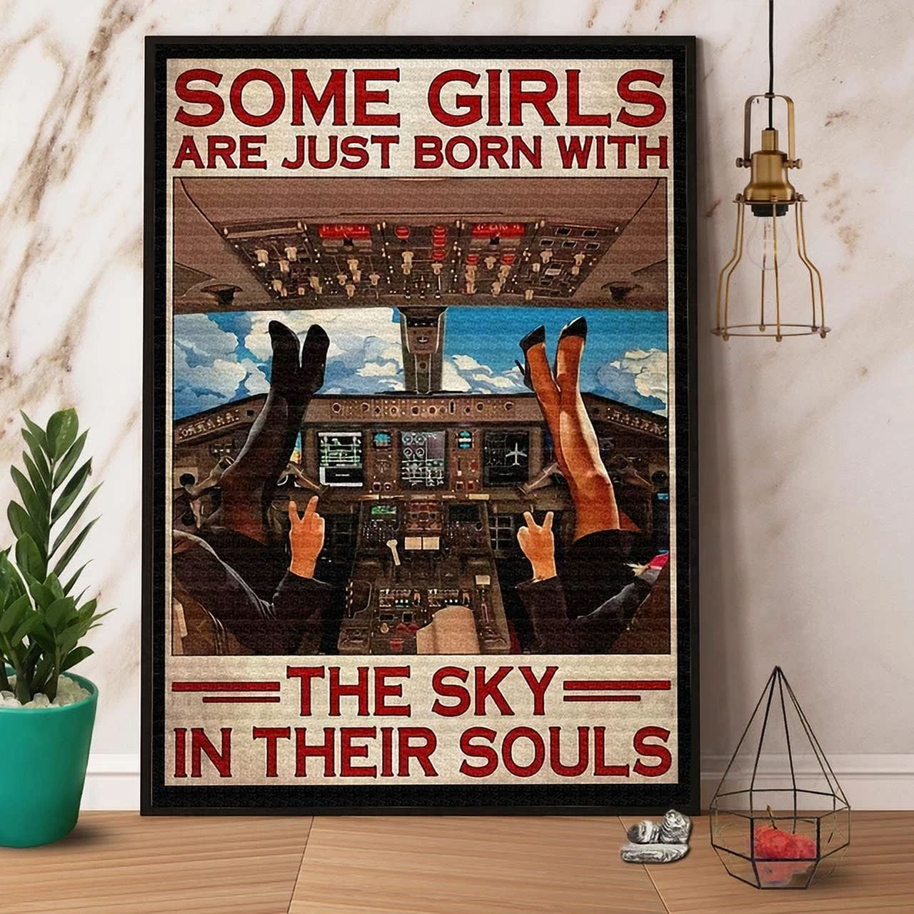 Female Pilot Some Girls Born With The Sky In Their Souls Paper Poster ...