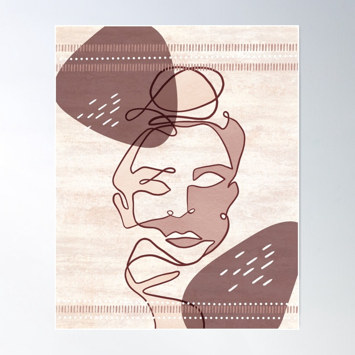 Female Portrait Abstract Poster Wall Art, Modern Wall Decor For Living ...