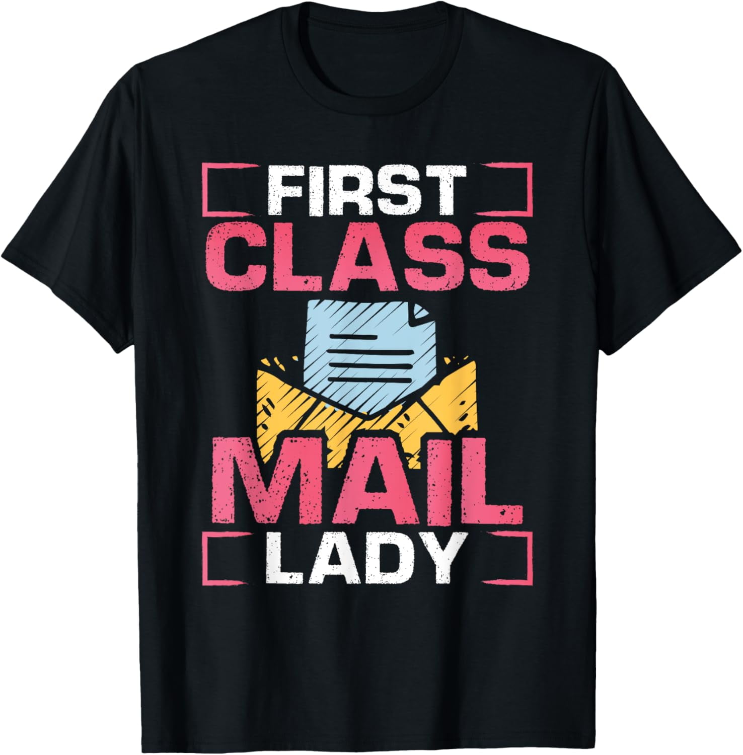 Female Postal Worker First Class Mail Lady World Post Day T-Shirt ...