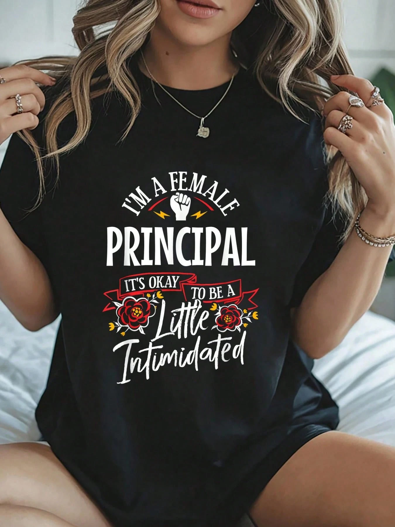 Female Principal Graphic T-Shirt - Empowering School Administrator ...