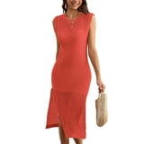 Female Rochet Beach Cover Ups Sleeveles Swimsuit Coverups Hollow Out ...