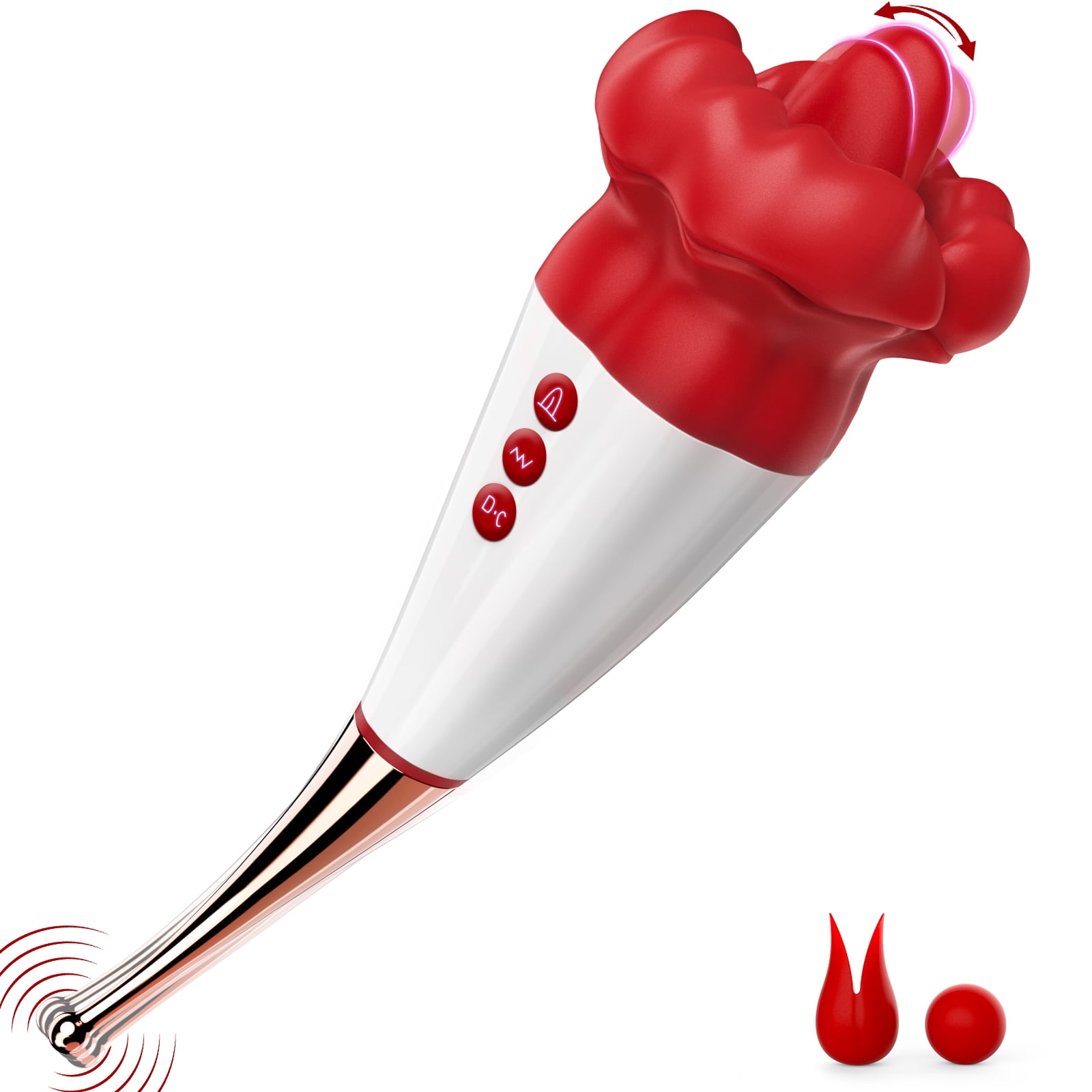 Female Rose Vibrator 2 In 1 Rose Vibrator With 10 Licking Frequencies