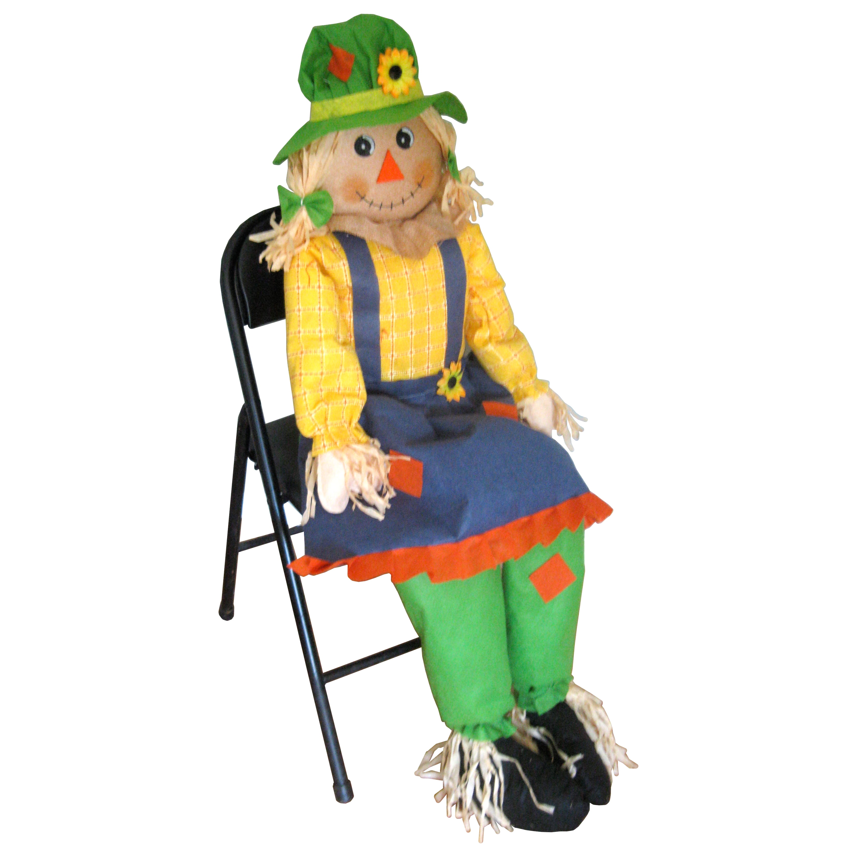 5ft Tall Female Scarecrow Sitter, Fall Halloween Decoration, Indoor ...