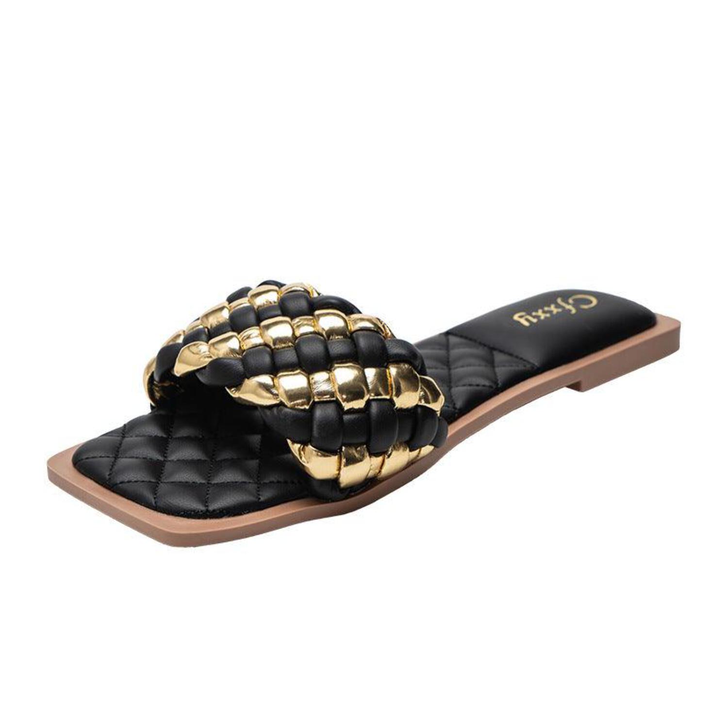 Female Slides Slippers Flat Heel Sandals Phnom Penh Woven Slippers ...