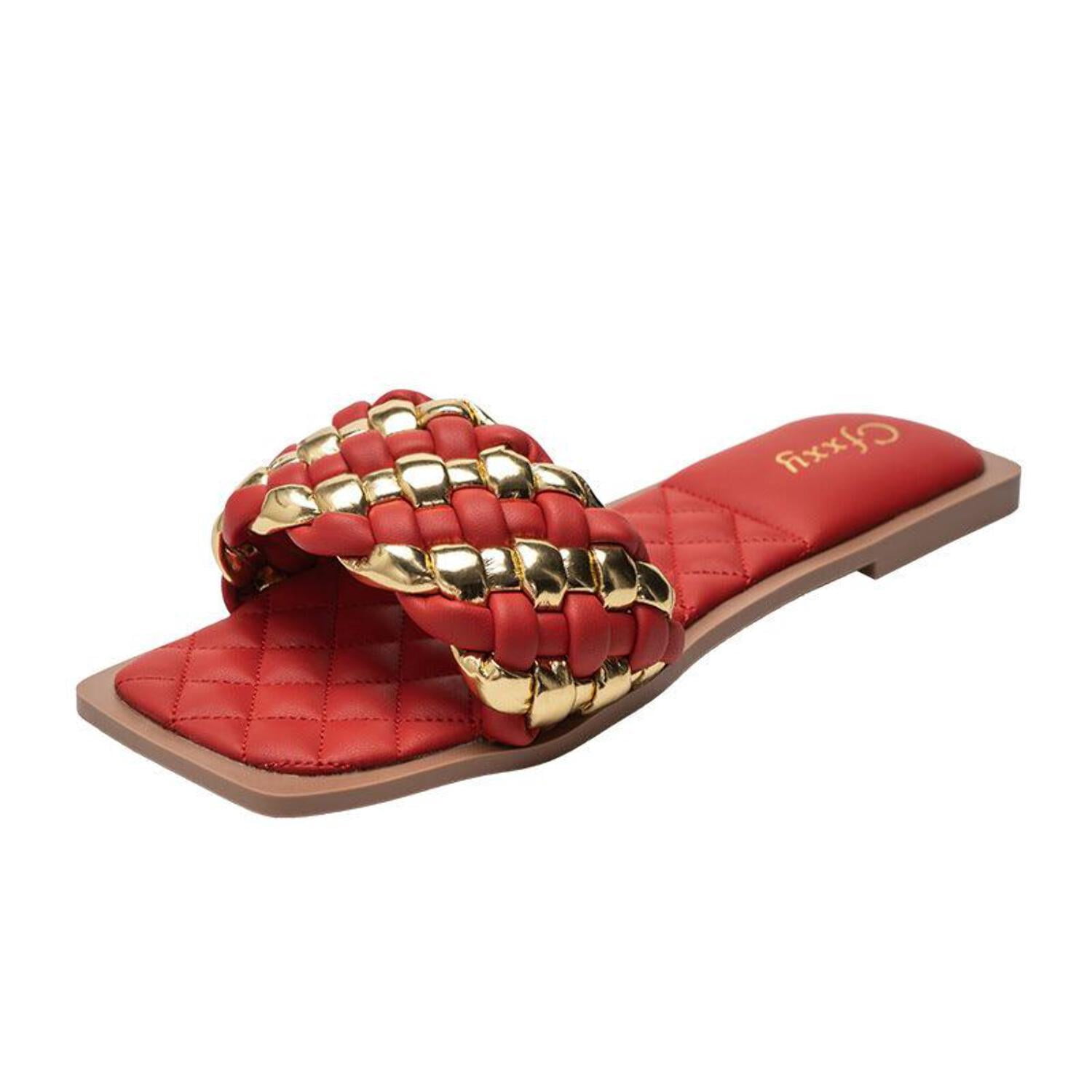 Female Slides Slippers Flat Heel Sandals Phnom Penh Woven Slippers ...