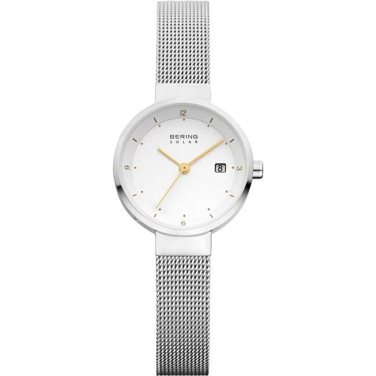 Female Solar Polished Silver Mesh Watch - Walmart.com