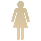 Female Stick Figure Cutouts 12 x 5-5/8-inch, Pack of 1 Unfinished Wood ...