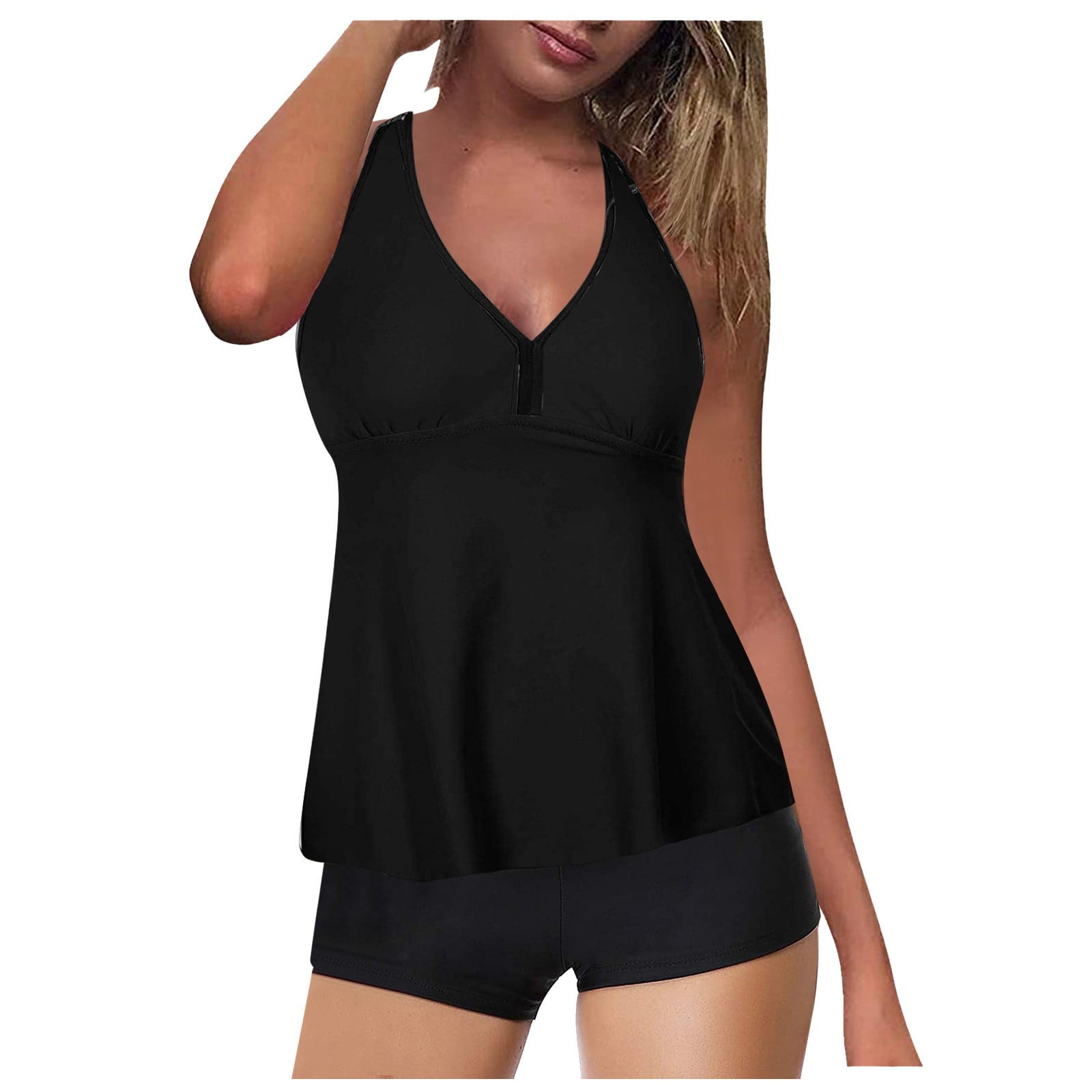 Female Swimwear Solid Korean Fashion Tankini Sexy Dot Two Pieces Set