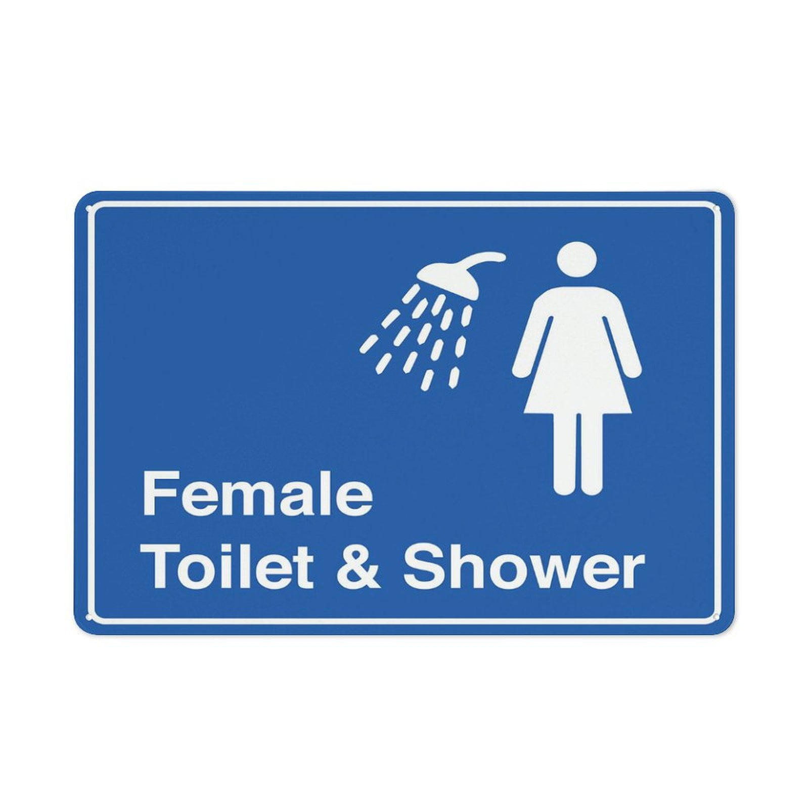 Female Toilet & Shower Blue Sign 8X12 Inch Rust Free Aluminum Easy To ...