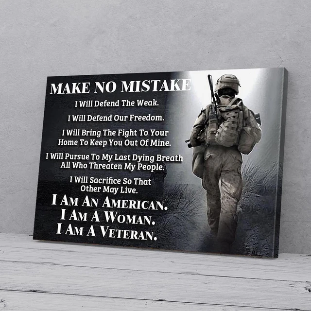 Female Veteran Make No Mistake NO FRAMED POSTER Home Decor, Vintage Art ...