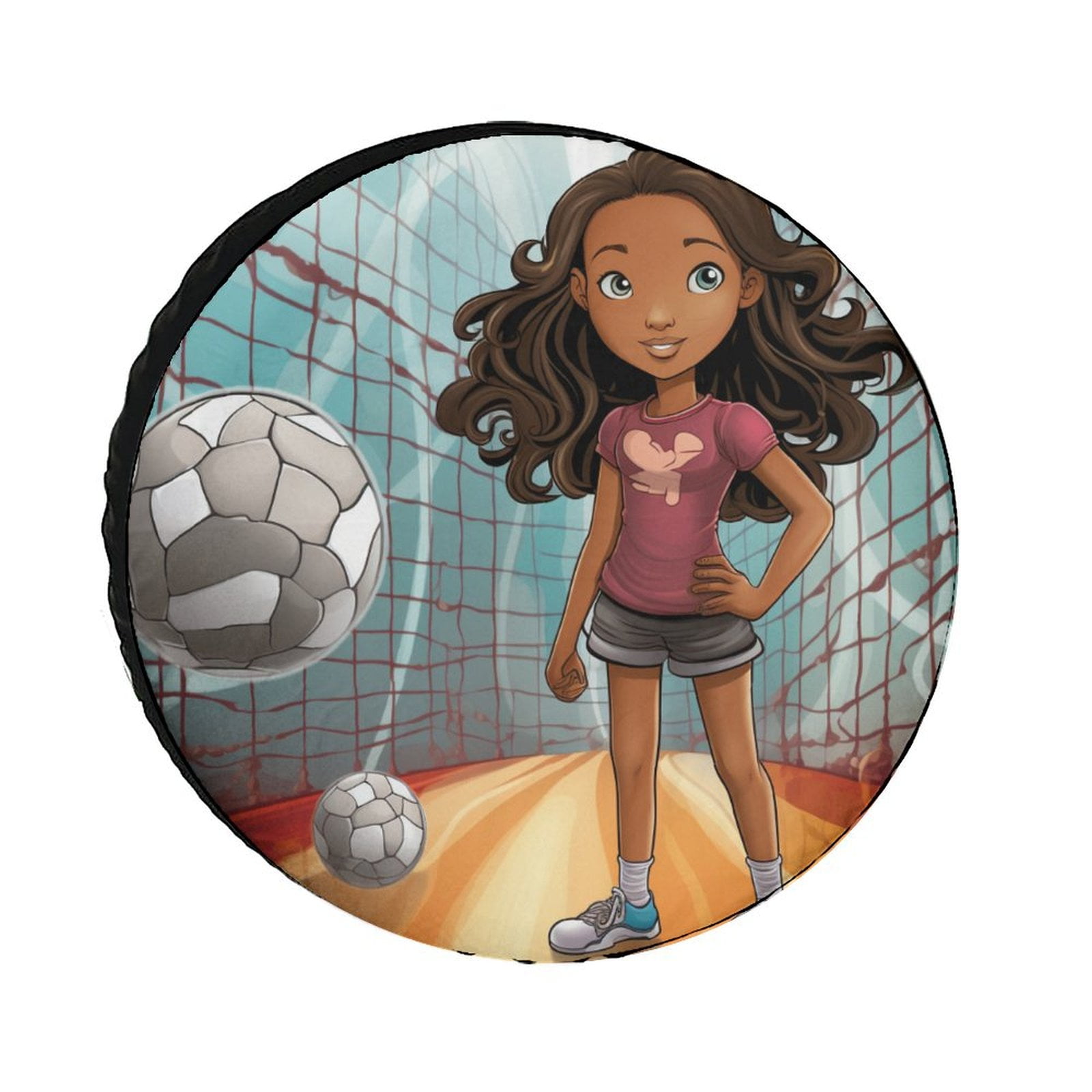 Female Volleyball Player Camping Spare Tire Cover Volleyball For Girls ...