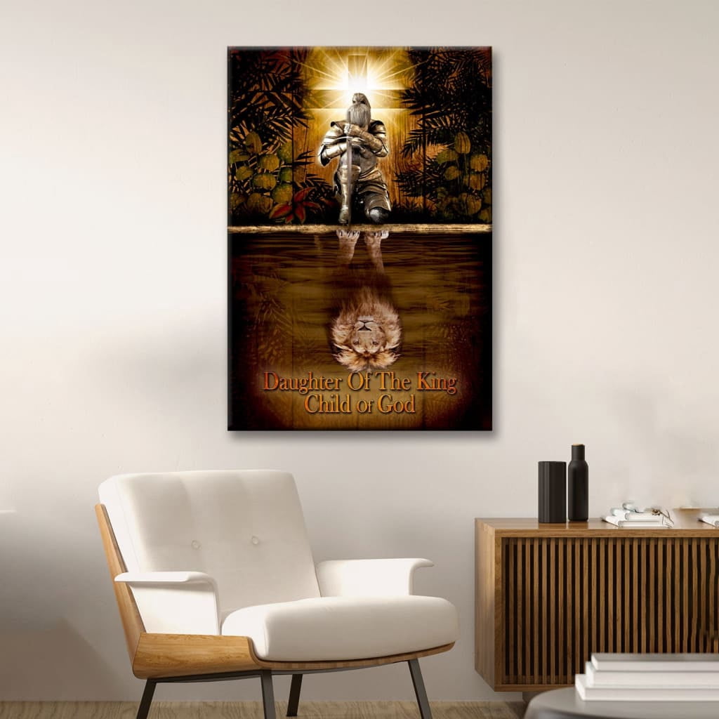 Female Warrior Daughter Of A King Canvas Inspirational Religious Wall