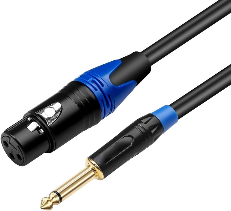 Female XLR to 1/4 Inch (6.35mm) TS Mono Jack Microphone Cable ...