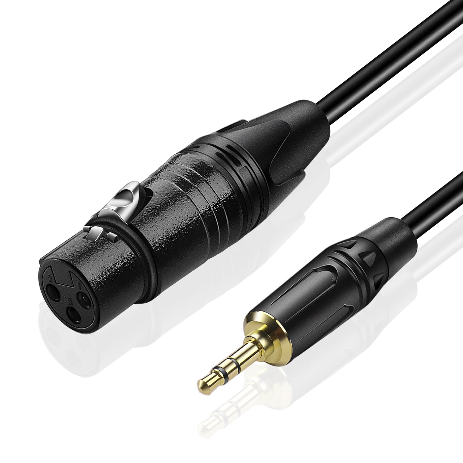 Female XLR to 3.5mm Cable - 10 ft Balanced 1/8 to XLR Stereo Cable ...