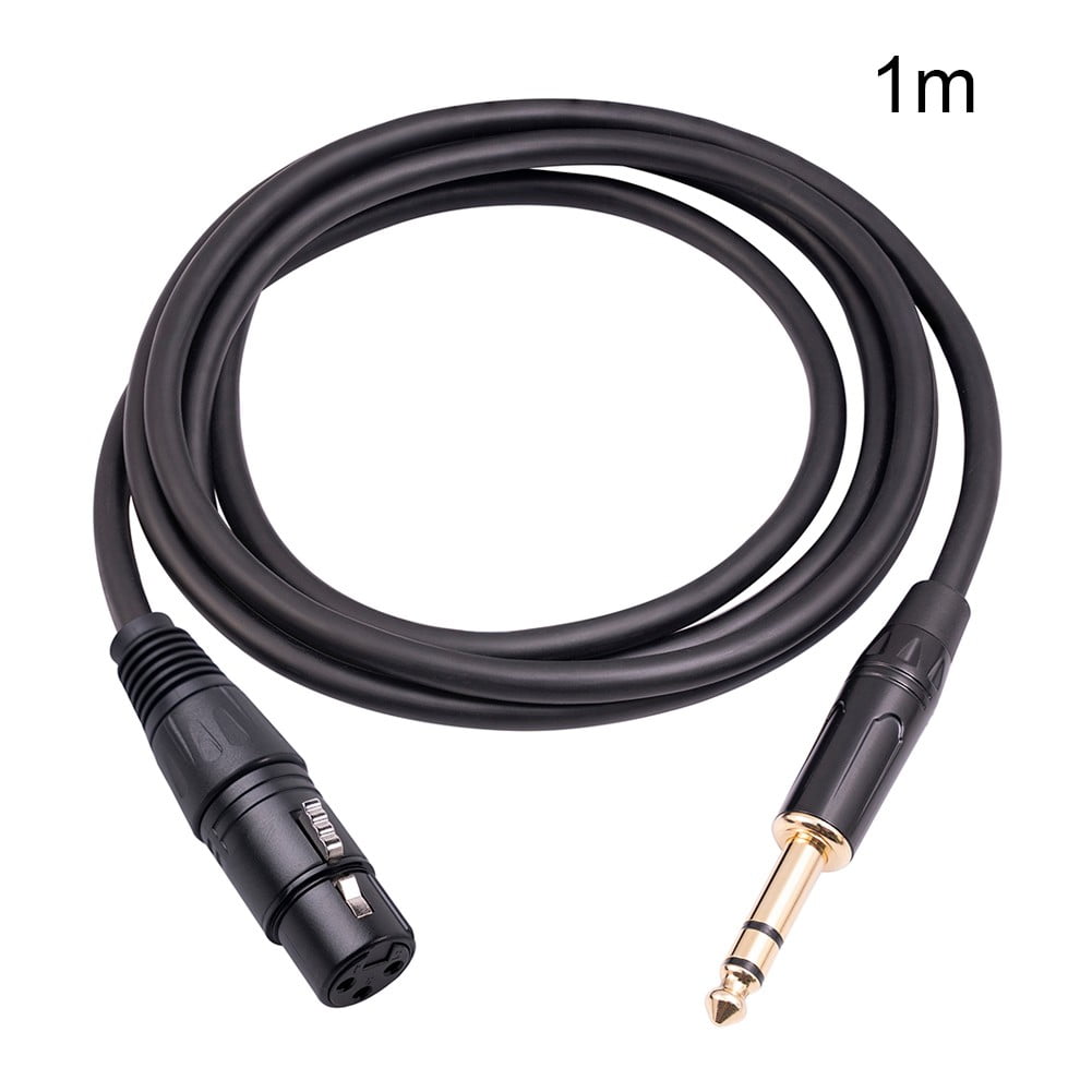 Female XLR to TRS Stereo 6.35mm 1/4 Inch Noise Balanced Mic Patch Cable ...