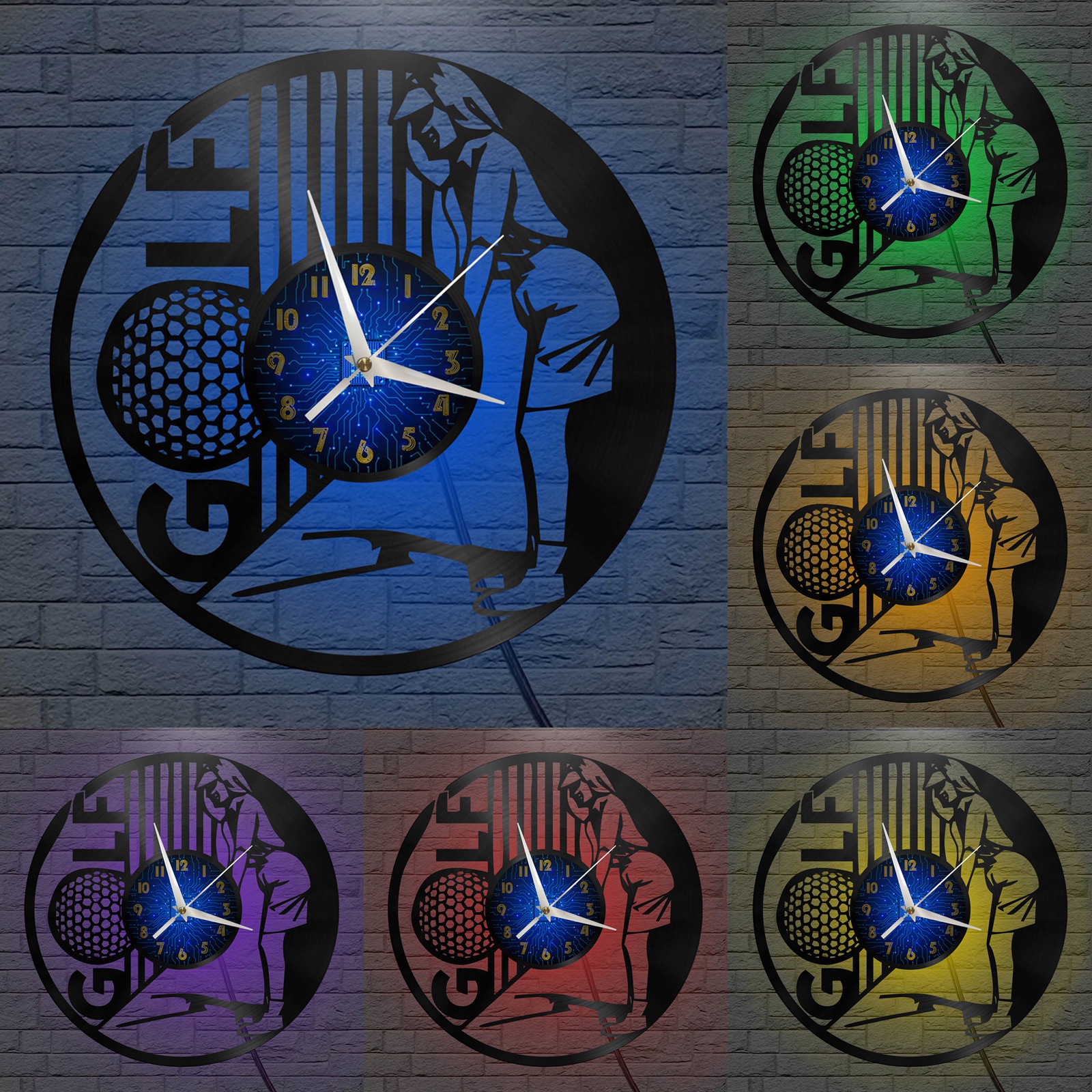 Female golfer Vinyl Record Wall Clock for Kitchen Wall Decor Wall Art ...