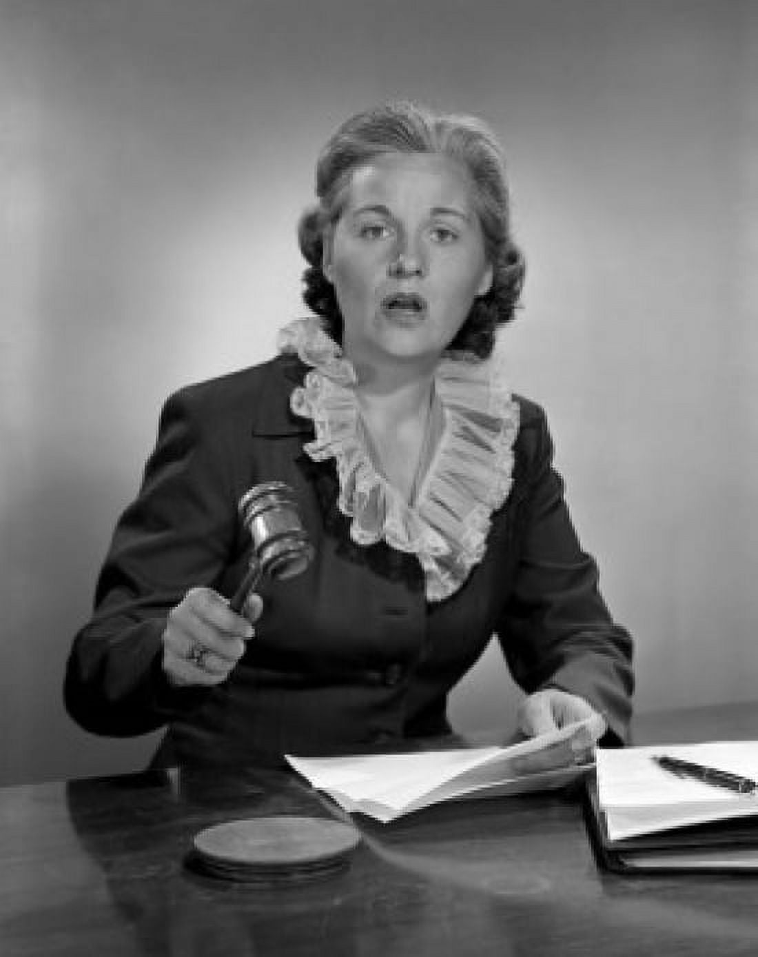 Female Judge Reading Out Verdict Canvas Art 18 X 24
