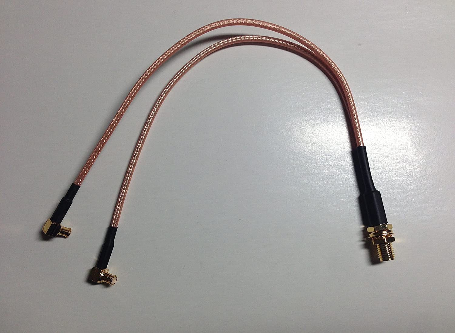 Female to Y Type 2X L MCX Male Right Angle Spliter Combiner Cable ...