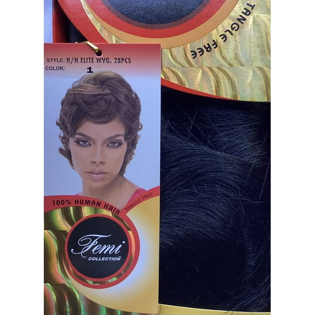 Femi Collection Style : H/H ELITE WVG 28 PCS 100% Human Hair - Color #1 ...