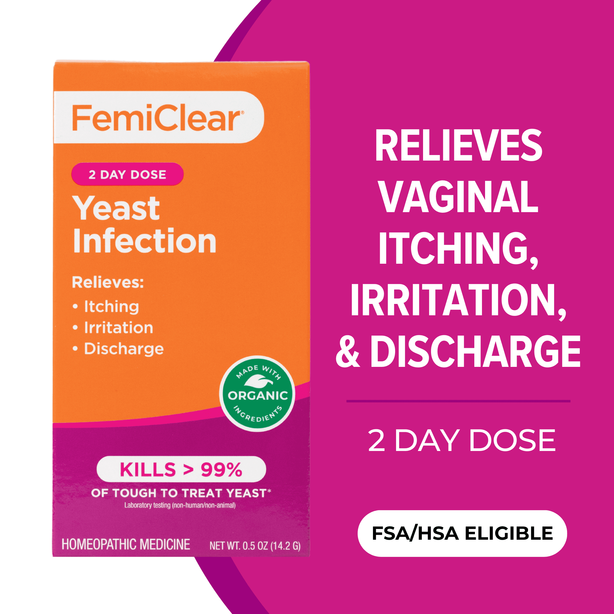 FemiClear 2-Day Dose Yeast Infection Treatment, 1 Ointment, 2 ...
