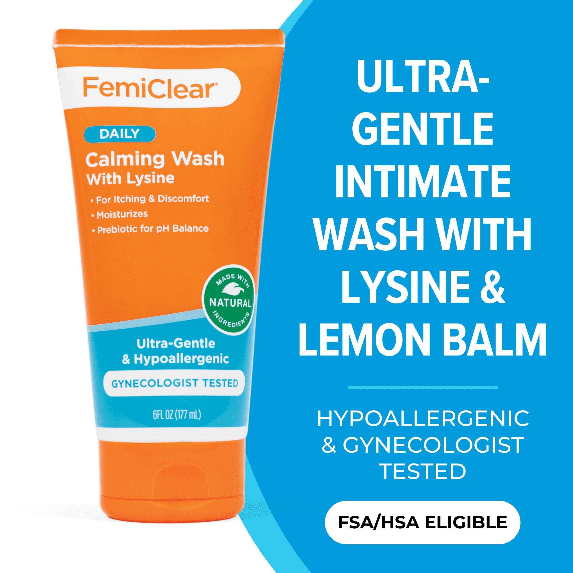 FemiClear Ultra-Gentle Feminine Wash 6oz for Sensitive Skin, PH Balance ...