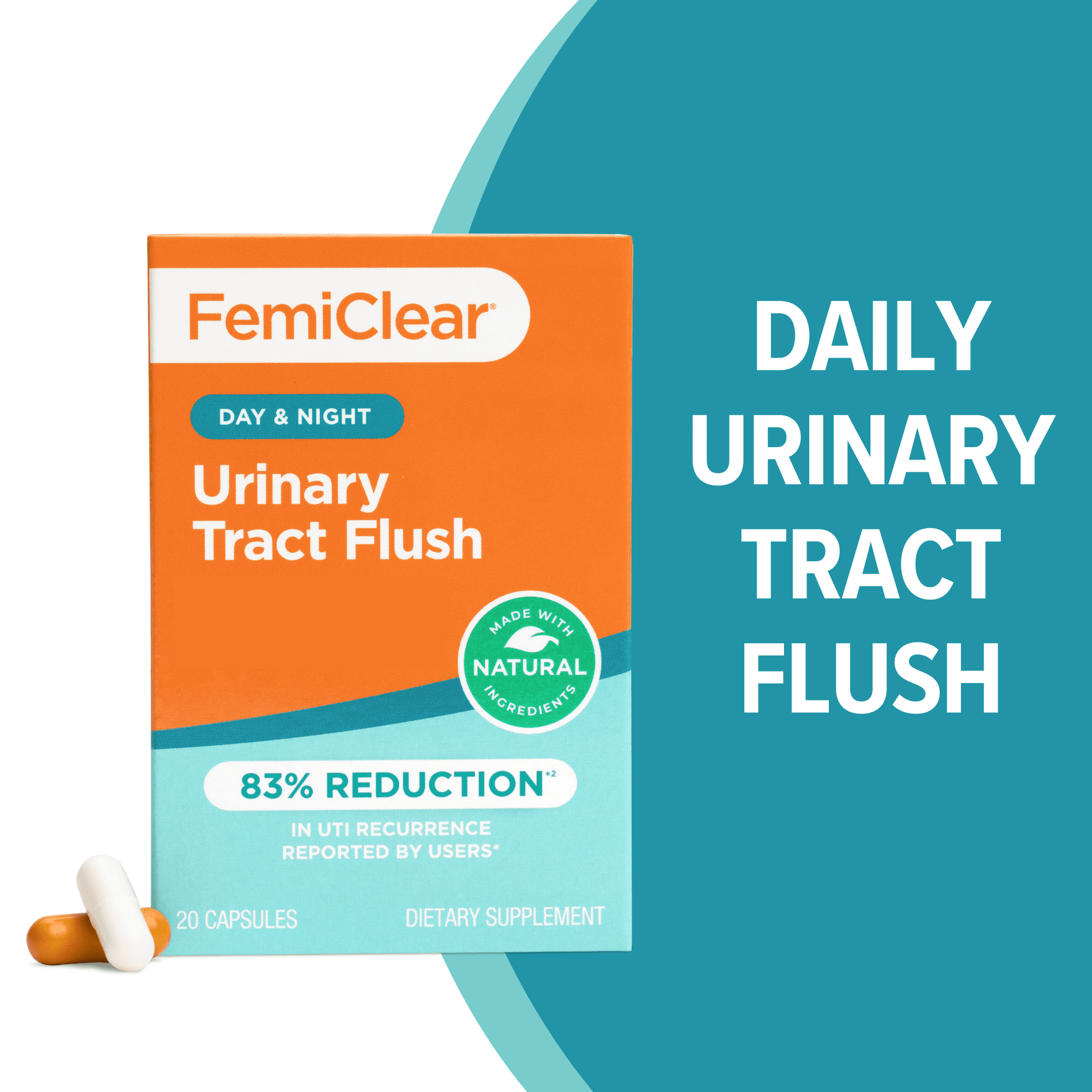 FemiClear Daily Urinary Tract Flush, Day & Night Urinary Support, D ...