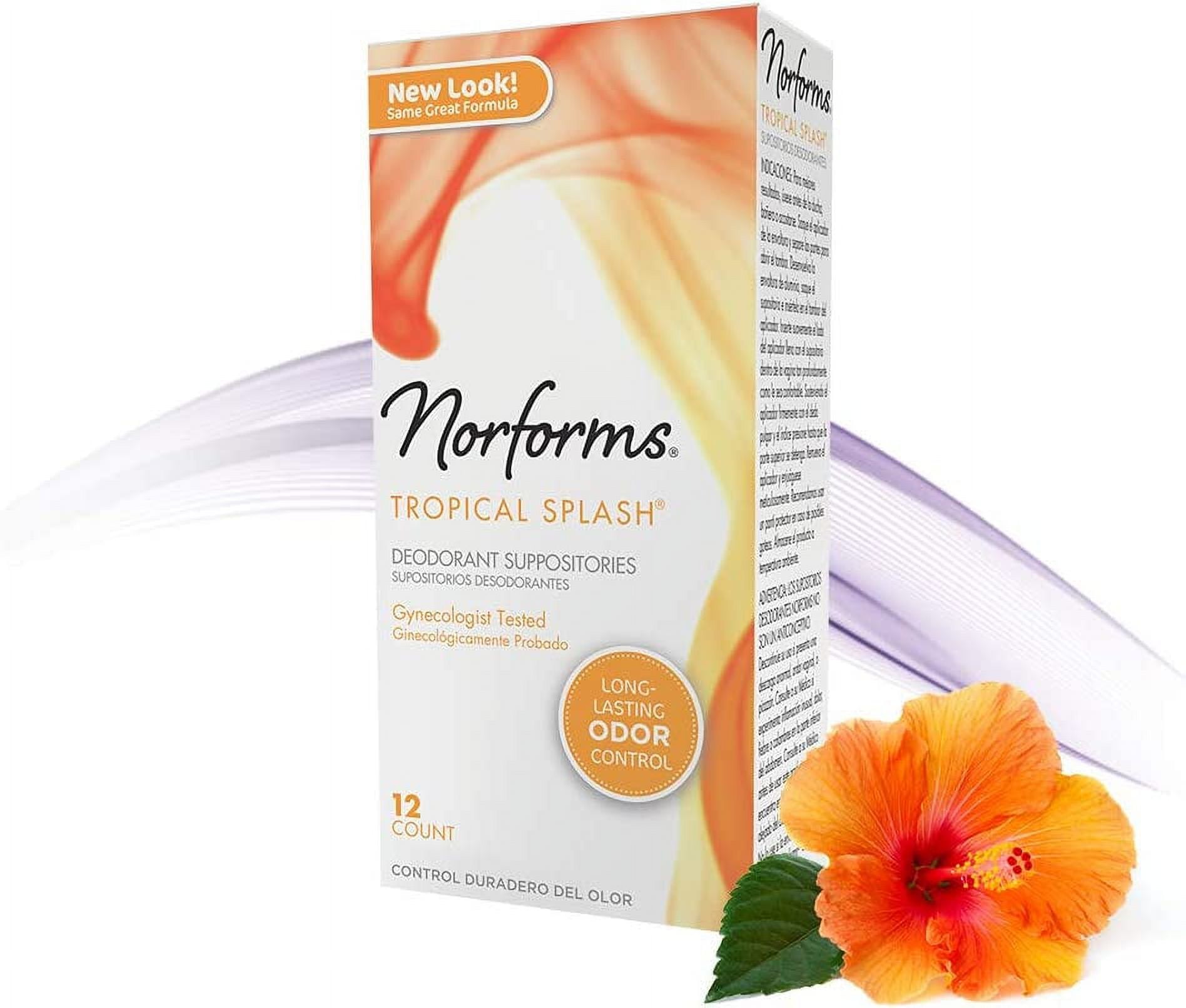 Norforms Vaginal pH Refresh Hygiene Suppositories, Tropical Splash ...