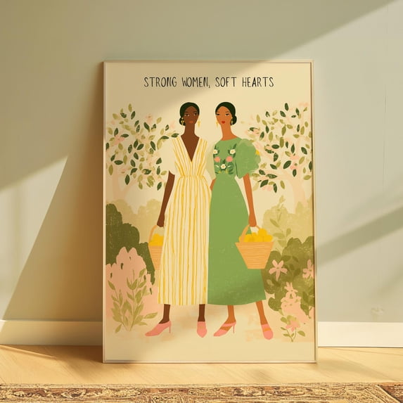 Feminine Empowerment Sisterhood Wall Art, Stretched Canvas Size 12x18 ...