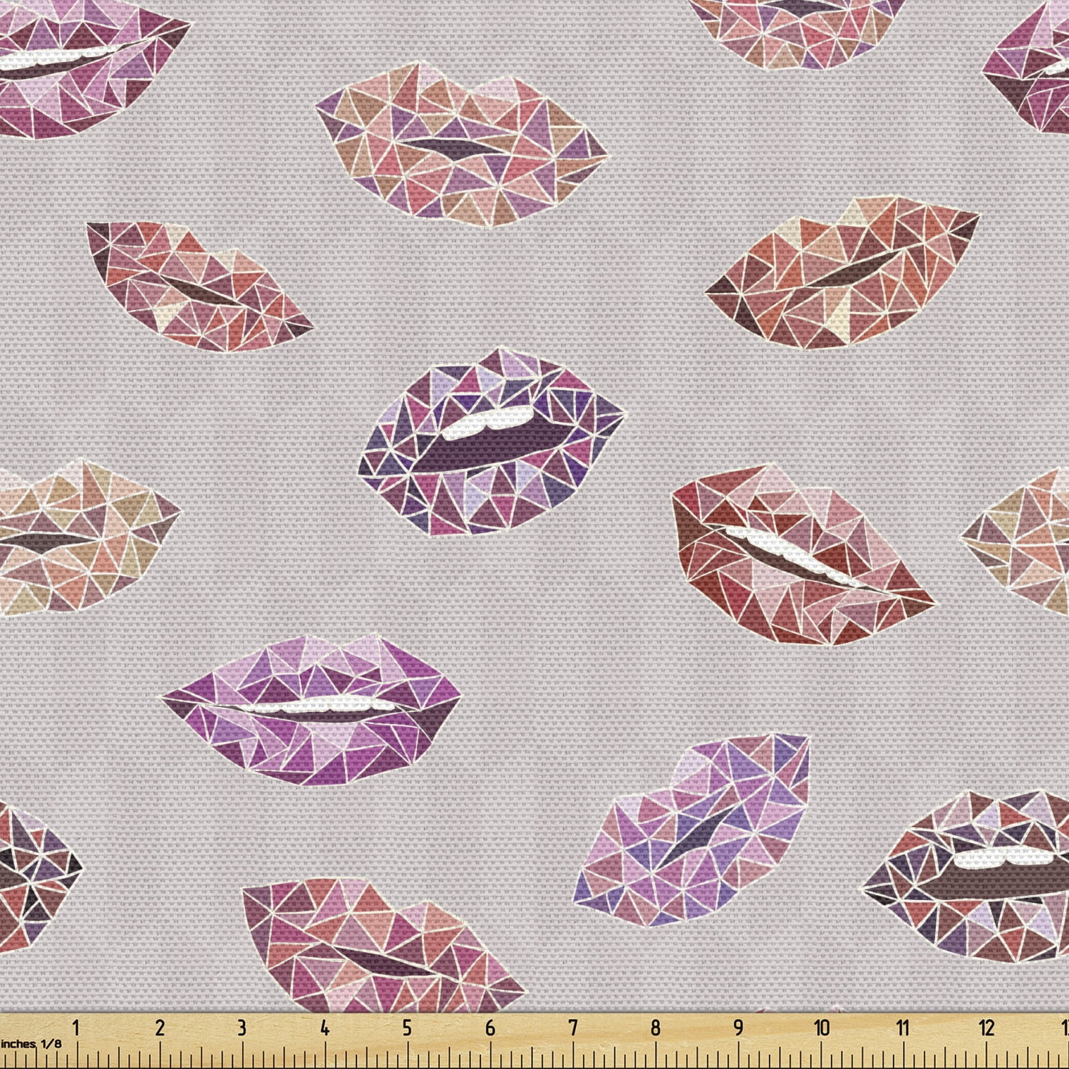 Ambesonne Feminine Fabric by the Yard Upholstery, Abstract Lipstick ...