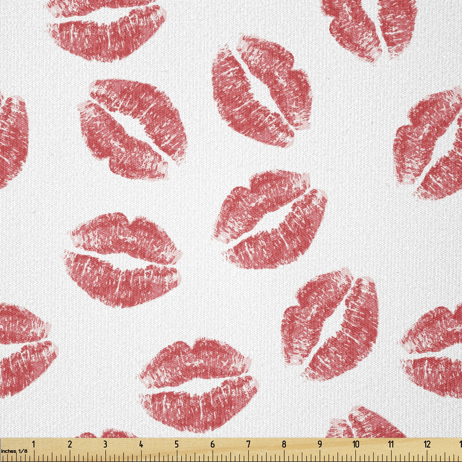 Feminine Fabric by The Yard, Pattern of Lipstick Kiss Marks Woman ...