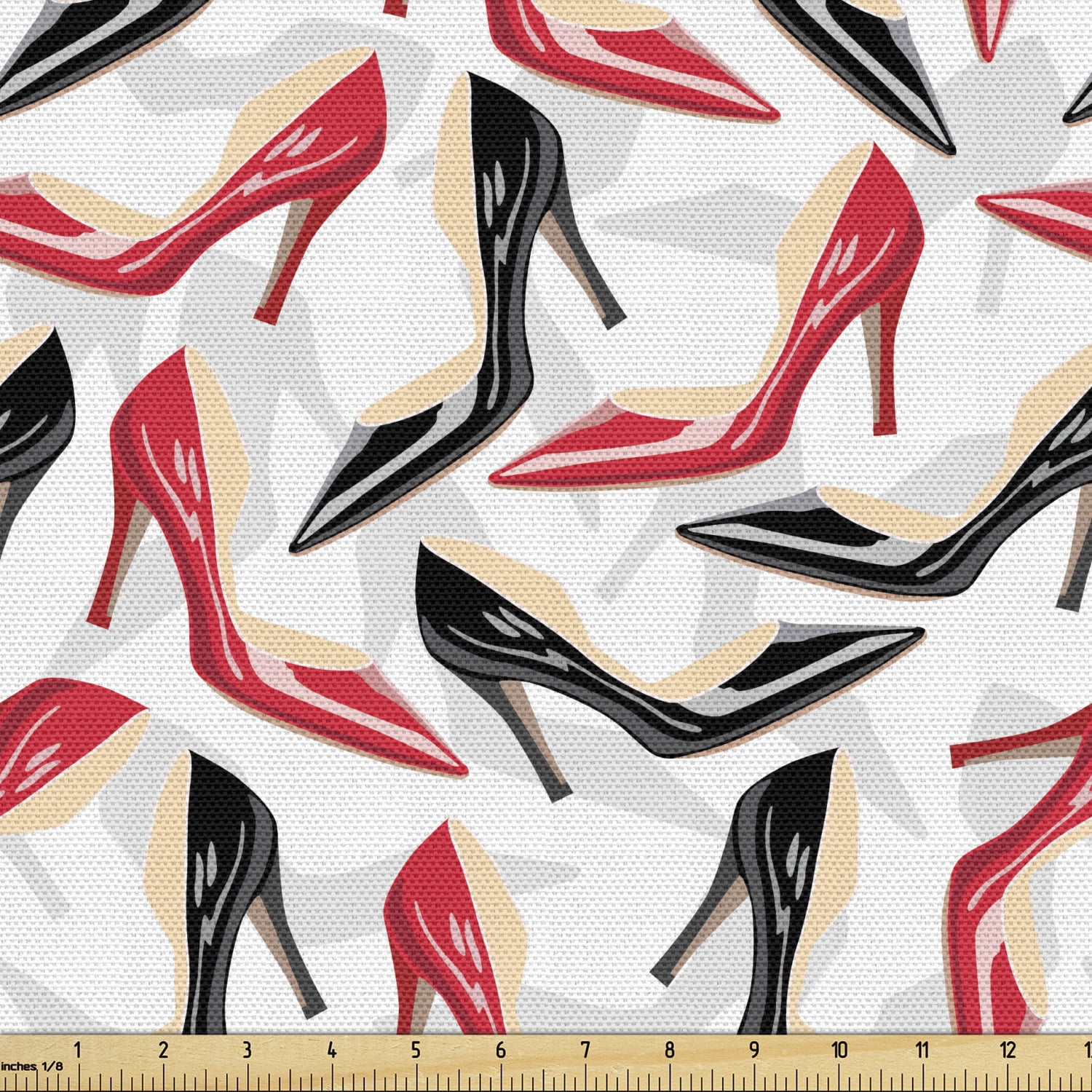 Feminine Fabric by the Yard, Women Fashion Pattern with High Heel ...